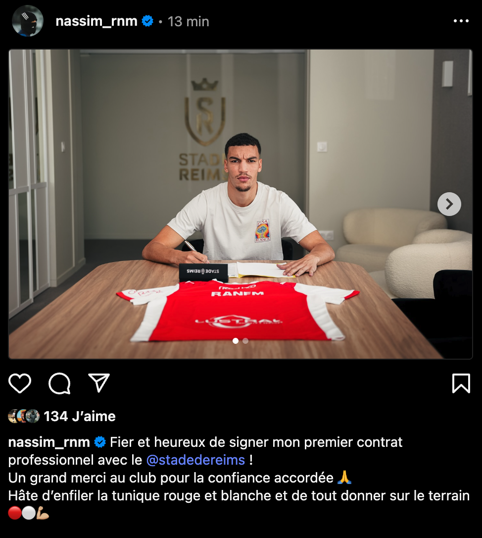 Nassim Ranem (Ex-Girondins) signe professionnel au Stade de Reims en Ligue 2 - actu Girondins de ...